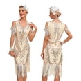 Aellinatey Elegant Sequins Roaring 20s Party Dress Women Fringe Evening ...