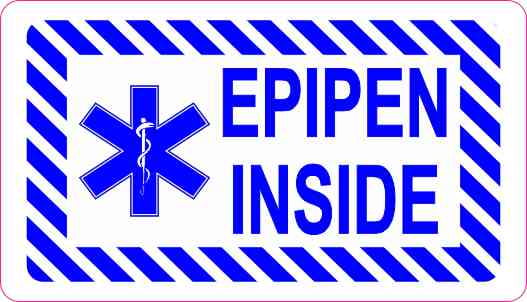 3.5inx2in Epipen Inside Magnet Magnetic Medical Alert Emergency Sign ...