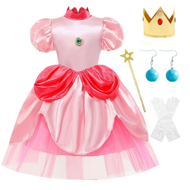 Super Brothers Girls Princess Dress Set, Pink Rose Red Peach Costume ...