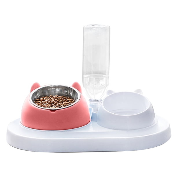 Double dog and cat bowl, pet water and food bowl set with automatic ...