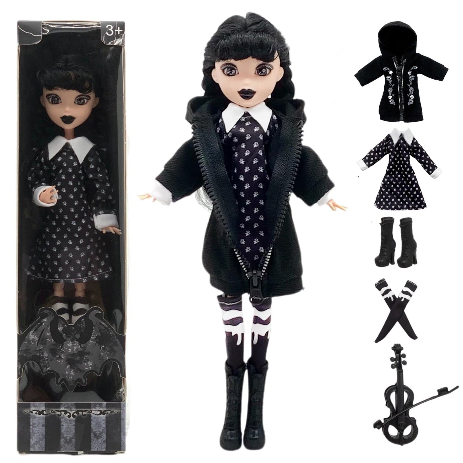Click here for Shkhoas Addams Doll With Gift Box High Heels Black... prices
