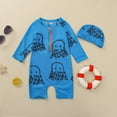 ATOGUTA Toddler Boy Rashguard Sunsuit Swimsuit with Swim Cap Printed ...
