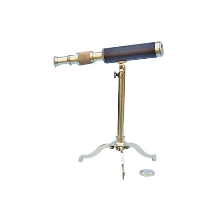 Solid Brass Telescope on Stand 17 in Leather | Walmart Canada