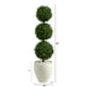 Nearly Natural 3.5' Boxwood Triple Ball Artificial Topiary in Planter ...