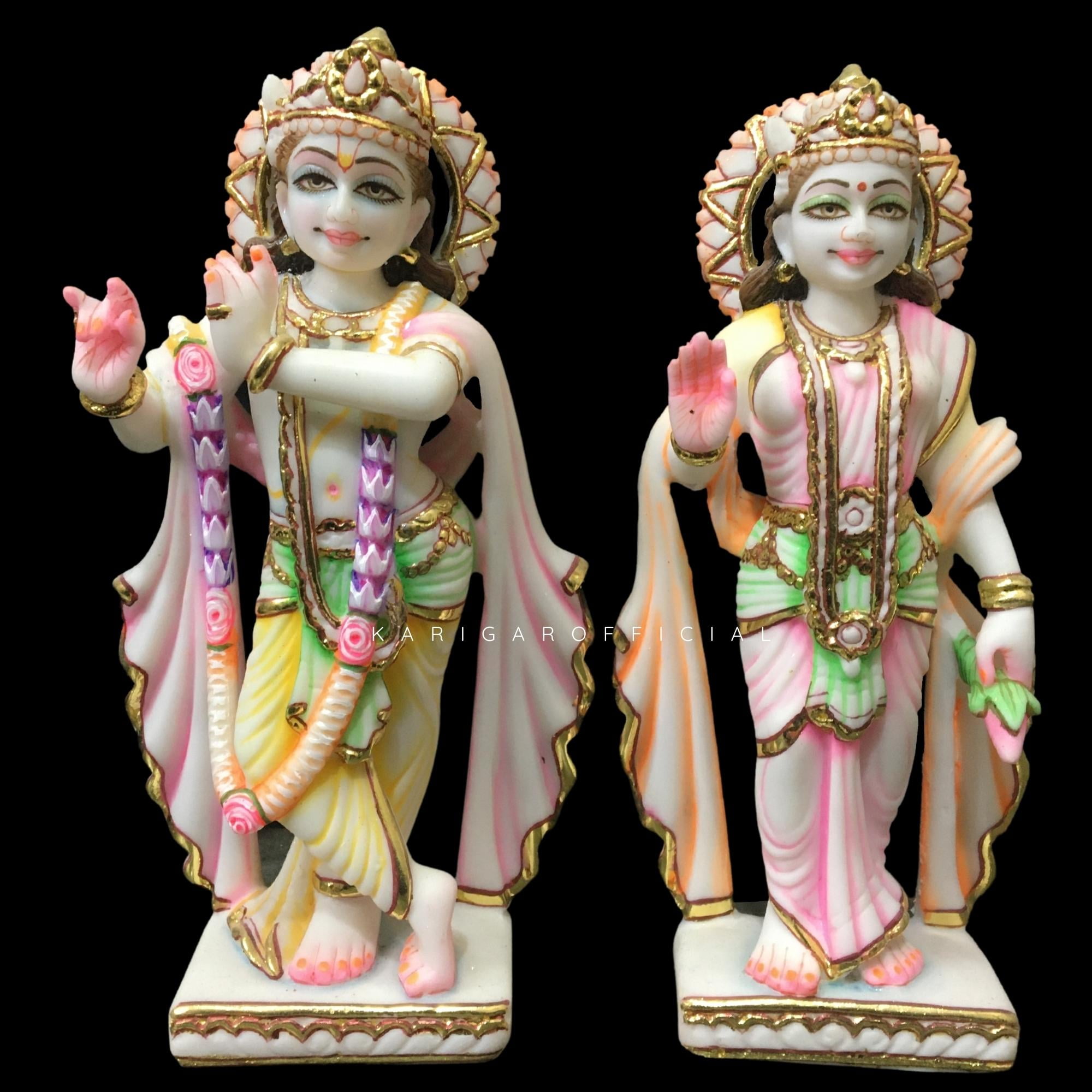 Radha Krishna Statue, Large 9 inches Marble RadhaKrishna idol, Divine ...