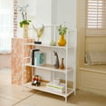 Crofy 3-Tier Folding Bookcase, White Metal Bookshelf, 12.87" D x 30.9 ...