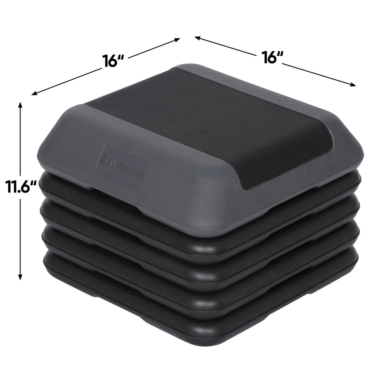 Adjustable 16'' Exercise Aerobic Step with Risers - 4" to 12" Gym ...