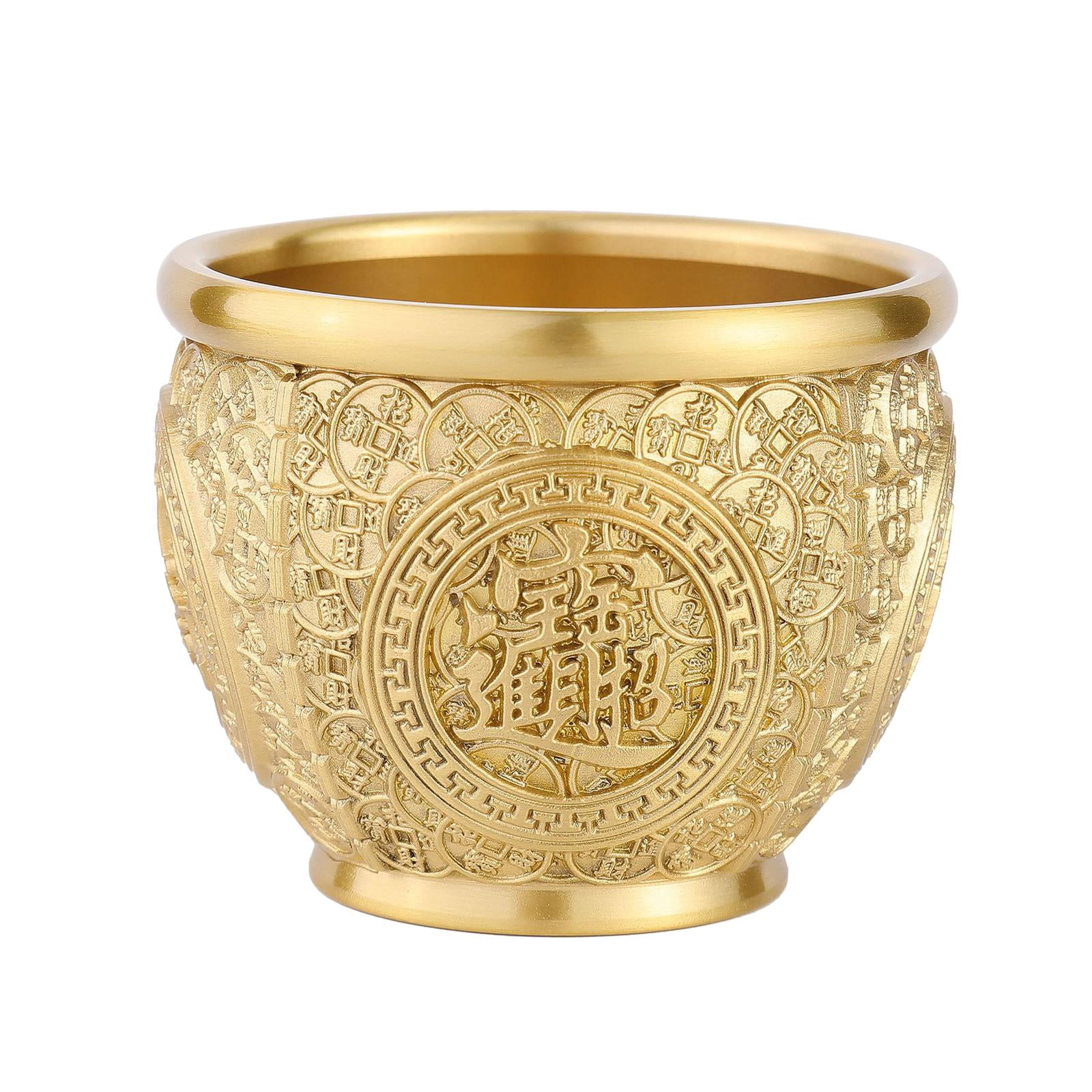 Brass Feng Shui Bowl Chinese Traditional Lucky Figurine Wealth ...