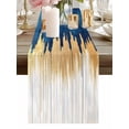 Burlap Table Runner 48 Inches Long, Abstract Style Oil Painting Non ...