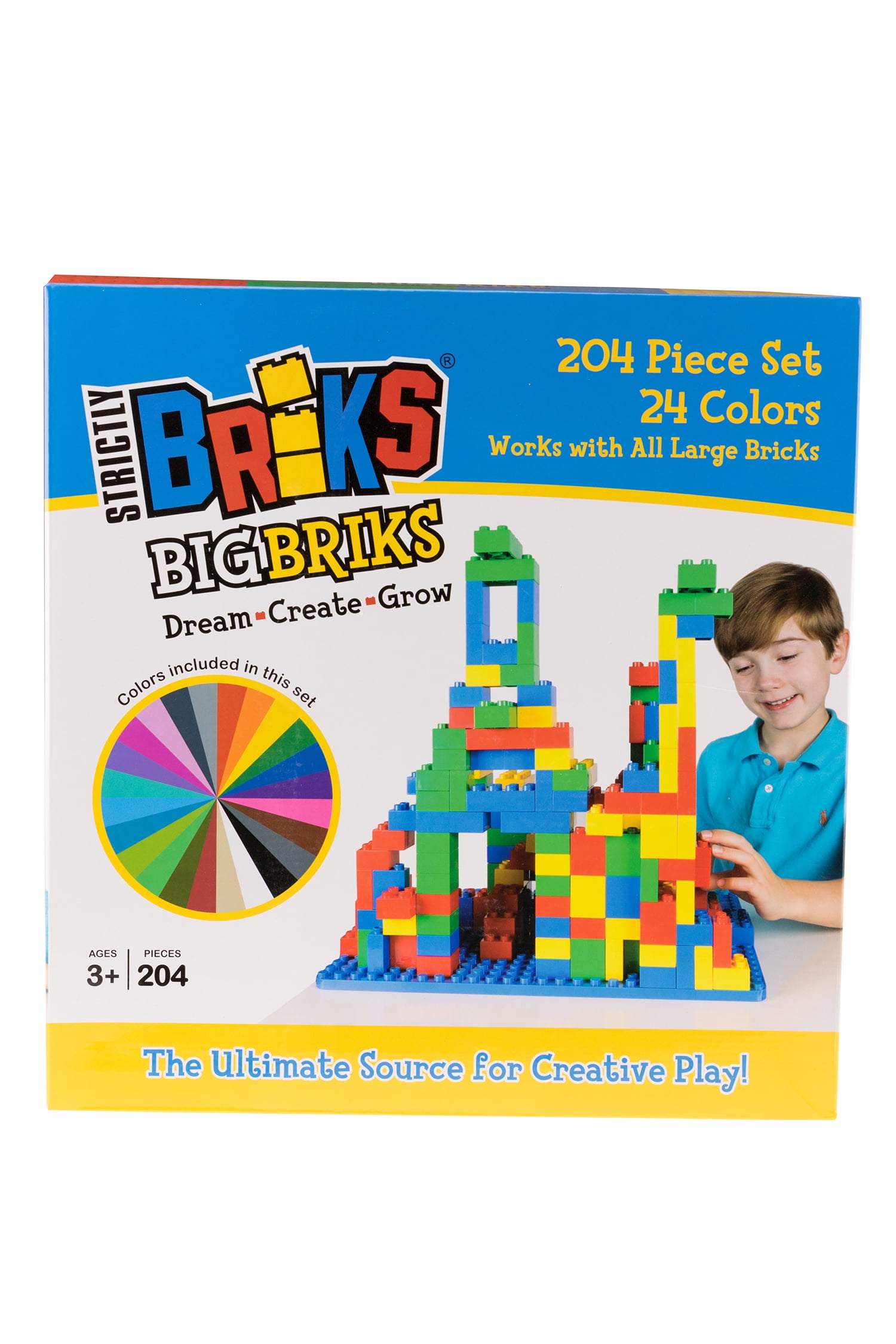 Strictly Briks Big Briks Brick Construction Set - 204 Pieces - Blue ...