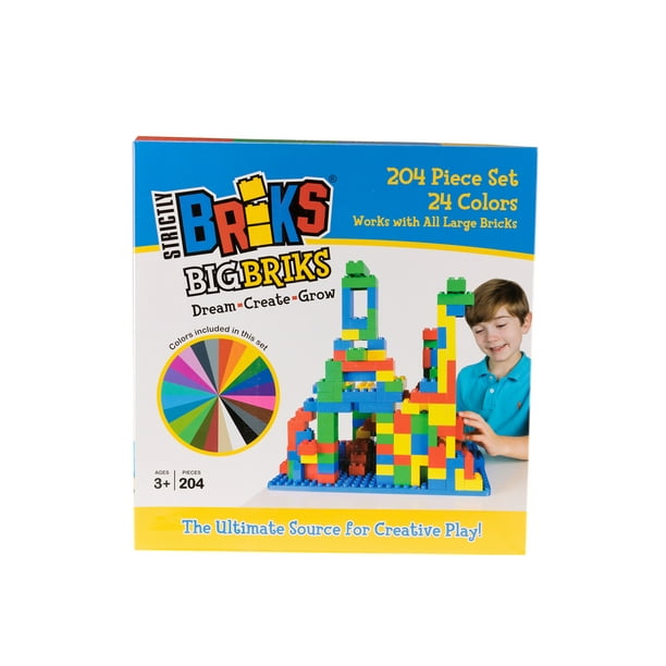 Strictly Briks Big Briks Brick Construction Set - 204 Pieces - Blue ...