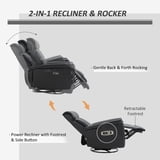 HOMCOM Modern Electronic Power Recliner with 360 Swivel Rotation and ...