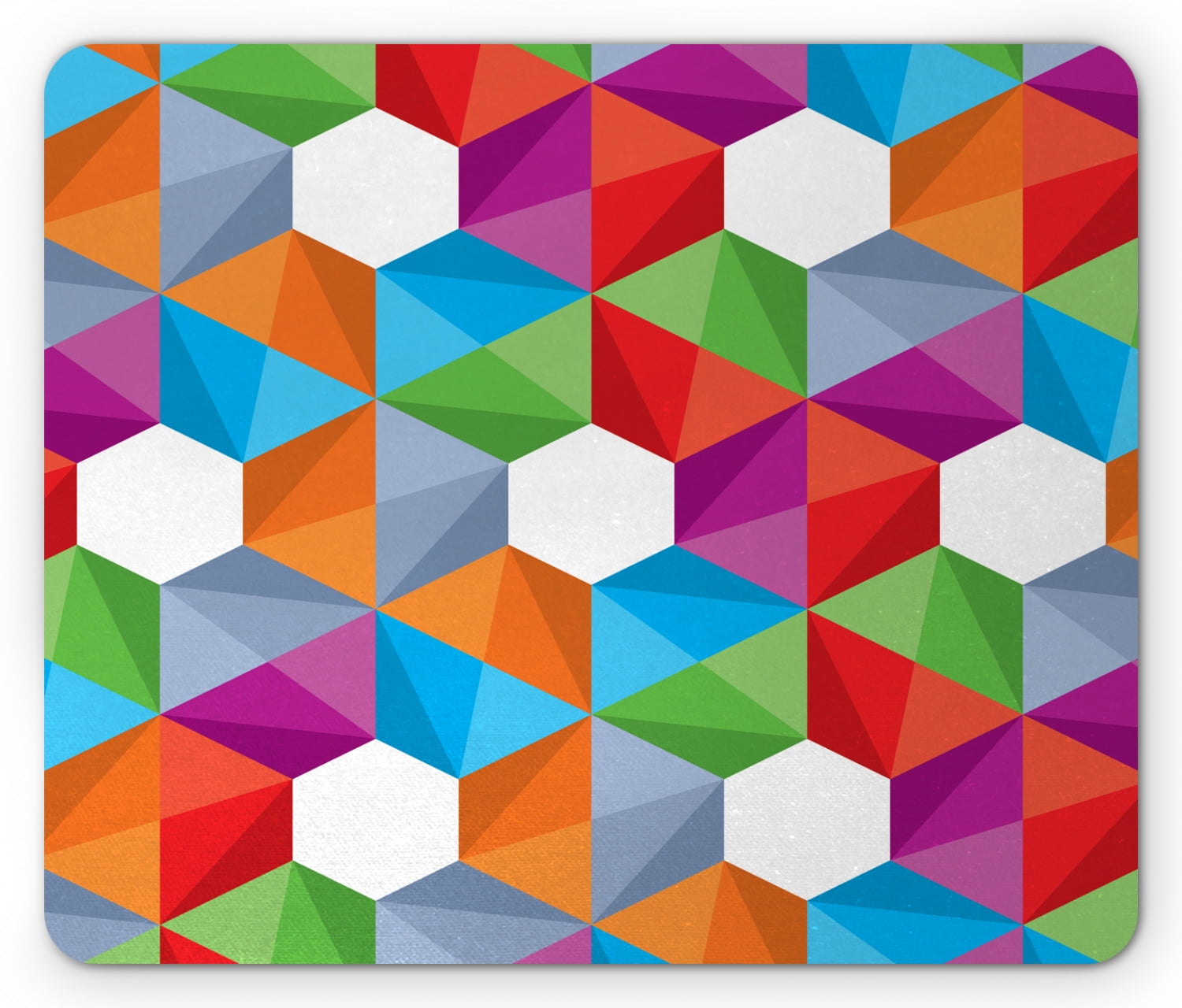Geometric Mouse Pad, Colorful Retro Geometric Triangle and Polygonal ...