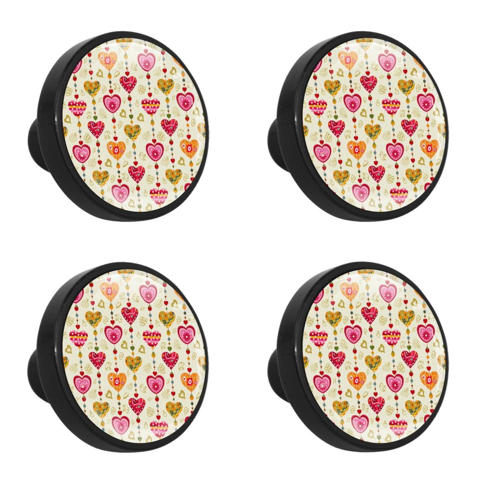 4 Pcs Geometric Heart Knobs for Kitchen Cabinet Cupboard Dresser ...