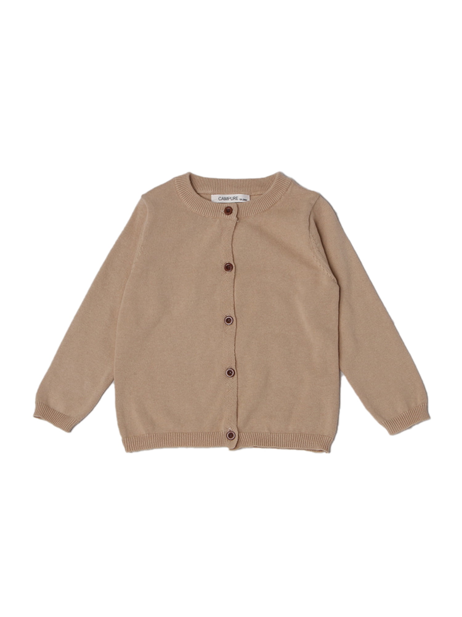 Grianlook Girls Knit Sweaters Buttons Cardigan Sweater Crew Neck ...