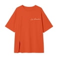 Adeawade Girl's T Shirts Short Sleeve Split Round Neck Blouse Solid ...
