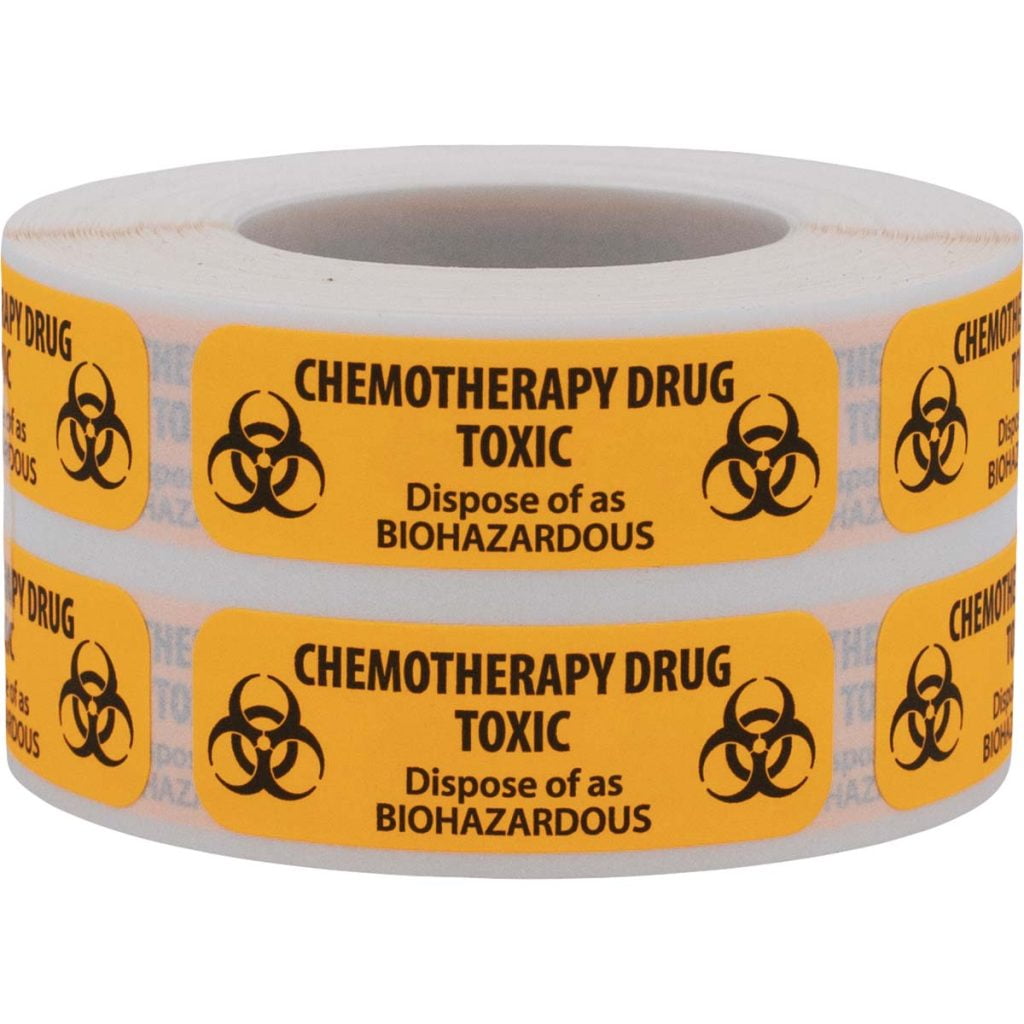 Chemotherapy Drug, Toxic, Dispose of as Biohazardous Healthcare Label ...