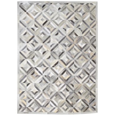 Off-White Wool Rug 5X7 Modern Dhurrie Scandinavian Triangles Room Size ...