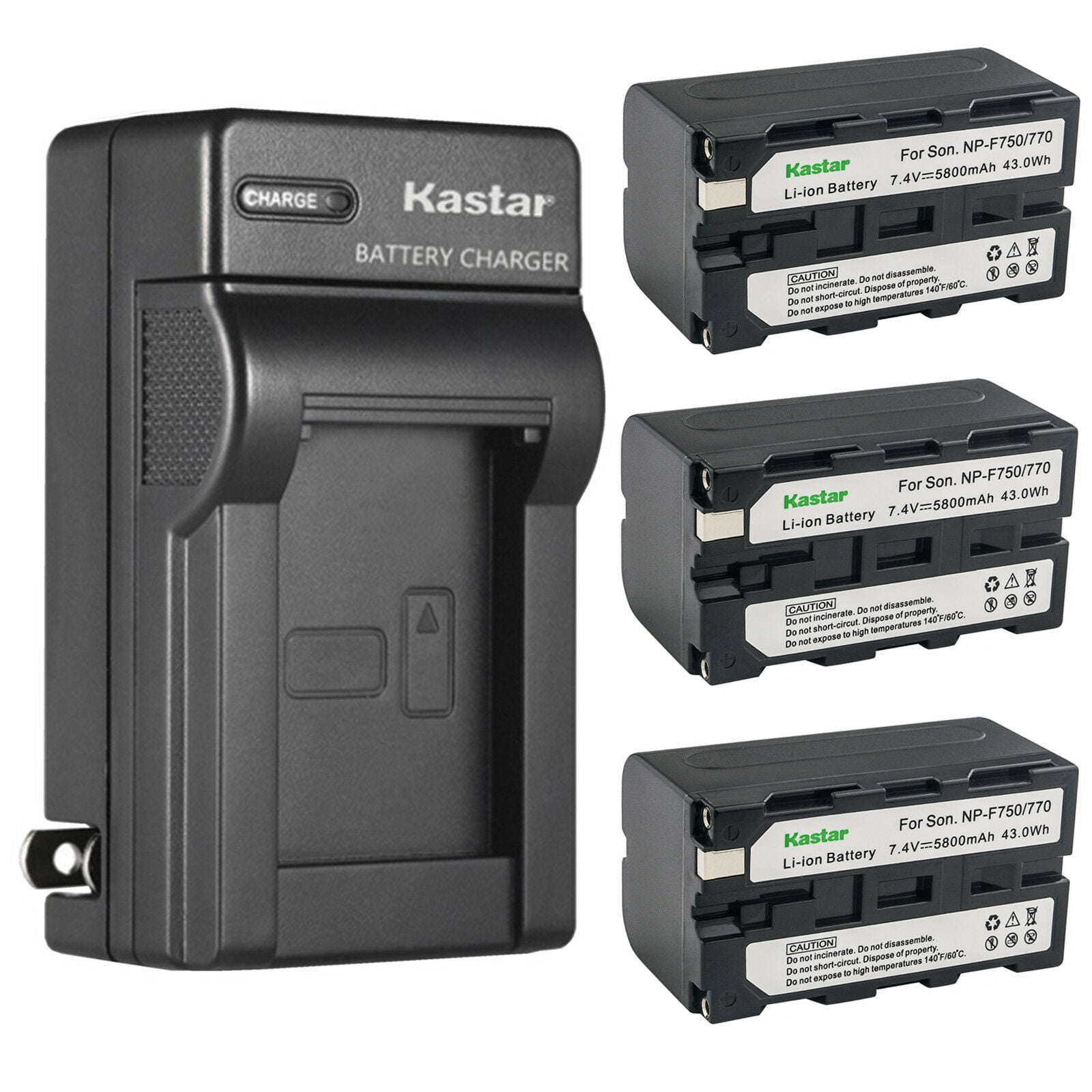 Kastar 3-Pack Battery and AC Wall Charger Replacement for Sony MVC-FD75 ...