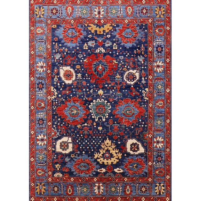 Ahgly Company Indoor Rectangle Mid-Century Modern Burgundy Red Oriental ...