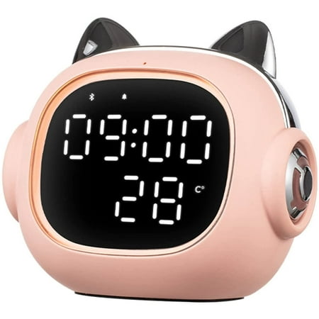 Cat Alarm Clock, Cartoon Bluetooth Speaker Wake Up Alarm Clock with ...
