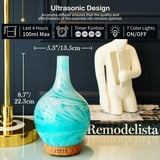 Porseme Blue Wave Essential Oil Diffuser, 100ml Glass Ultrasonic ...