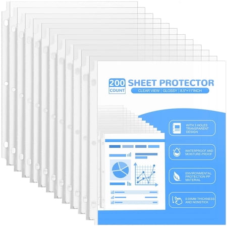 HTWW 50 Pack Sheet Protectors 8.5 x 11 Inches, Clear Page Protectors ...