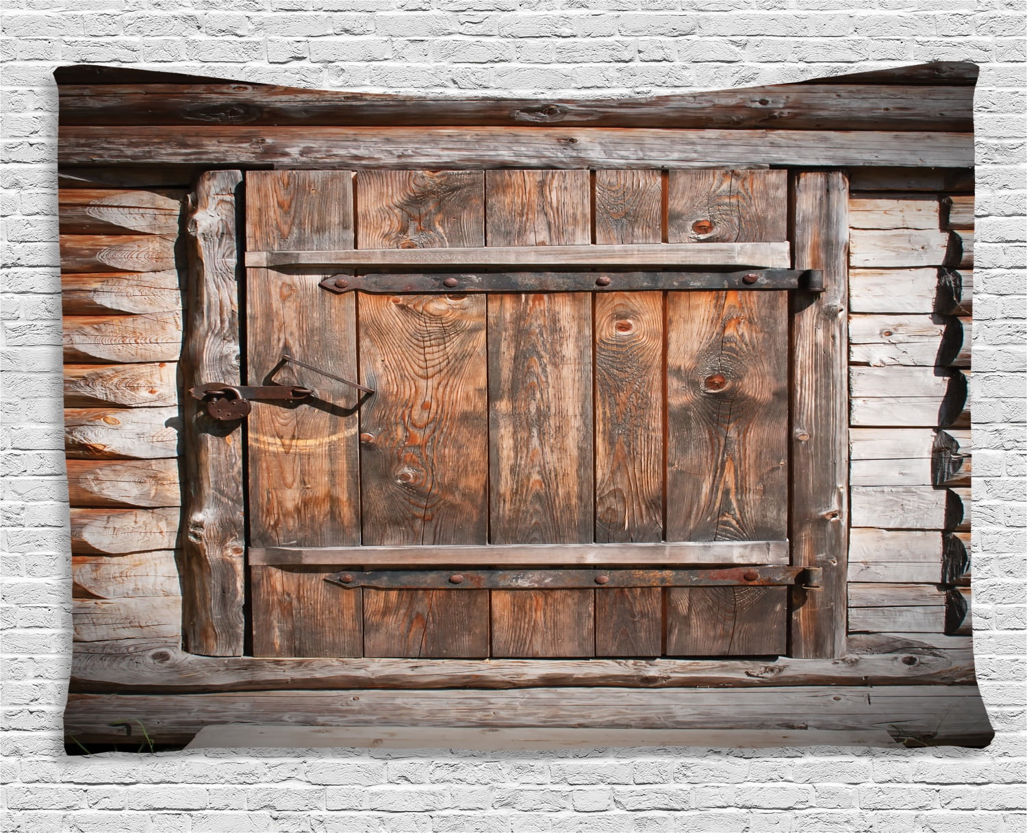 Vintage Tapestry, Rustic Wooden Door of Old Barn in Farmhouse ...