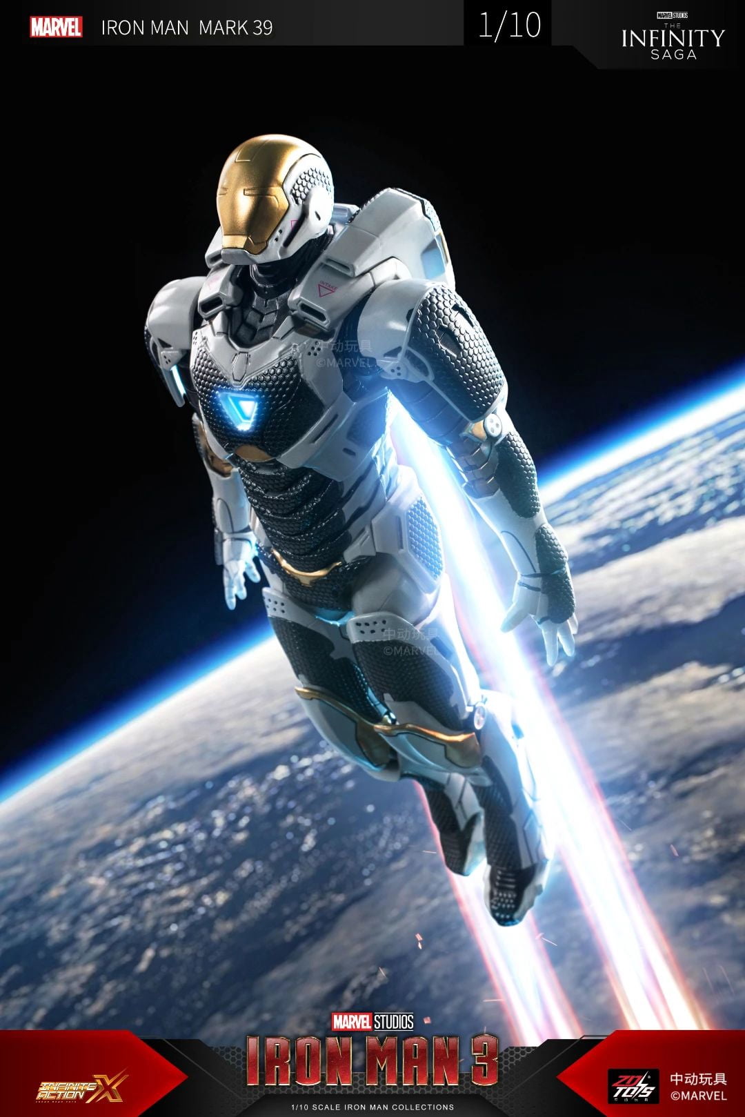 ZD-figura de acción Original de Iron Man MK30, modelo de acero azul 1/ ...