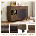 UPLLX Cat Litter Box Side Table – 2-in-1 Hidden Storage Walnut ...