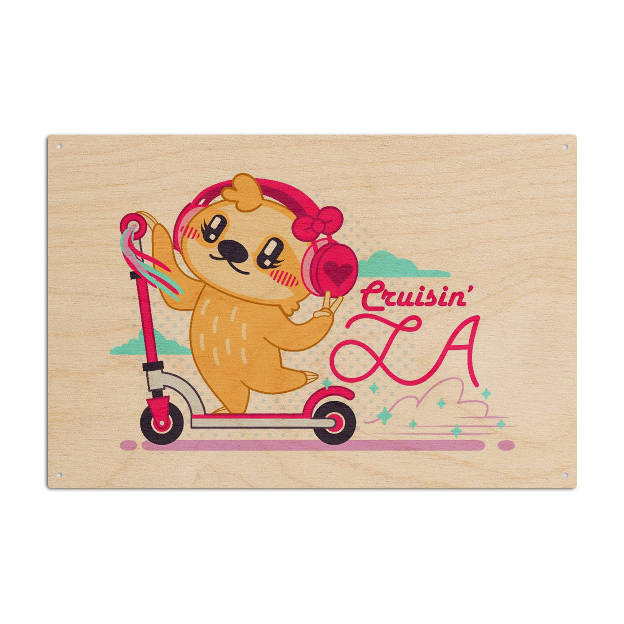 Los Angeles, California, Sloth On Scooter, Wireless, Kawaii Style ...