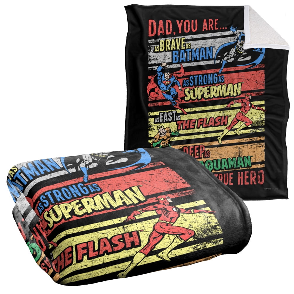 JLA Blanket, 50"x60", A True Hero Silky Touch Sherpa Back Super Soft ...