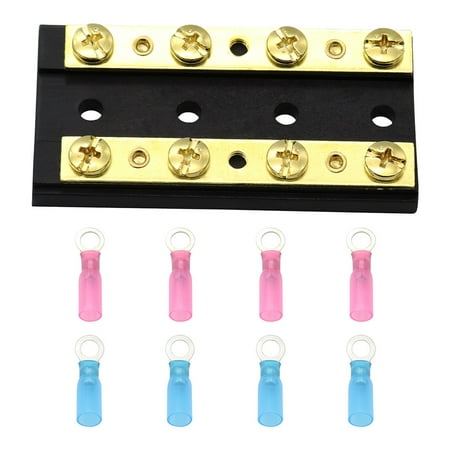 Boat 4 Gang Dual Bus Bar 60A 32V Positive Negative Buss Bar with Ring ...