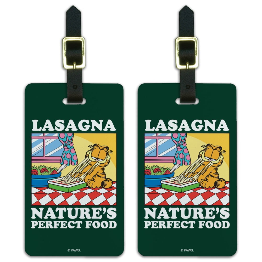 Garfield Lasagna The Perfect Food Luggage ID Tags Suitcase Carry-On ...