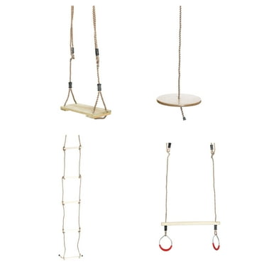 Natural Wooden Outdoor Patio Playground Kids Hanging Adjustable Stand ...