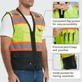 ProtectX Reflective Safety Vest, 6 Pockets, Zipper Front, ANSI/ISEA ...