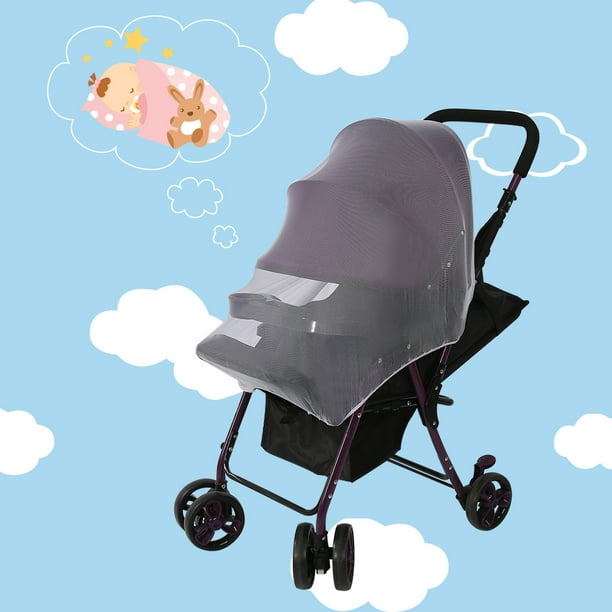 Qiilu Baby Pram Stroller Mesh Pram Protector Pushchair Buggy Mosquito Net Full Cover