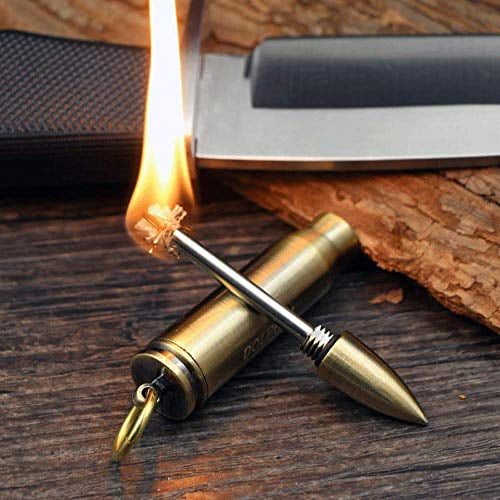 BIASTNR Permanent Match Metal Matchstick Flint Fire Starter, Keychain ...
