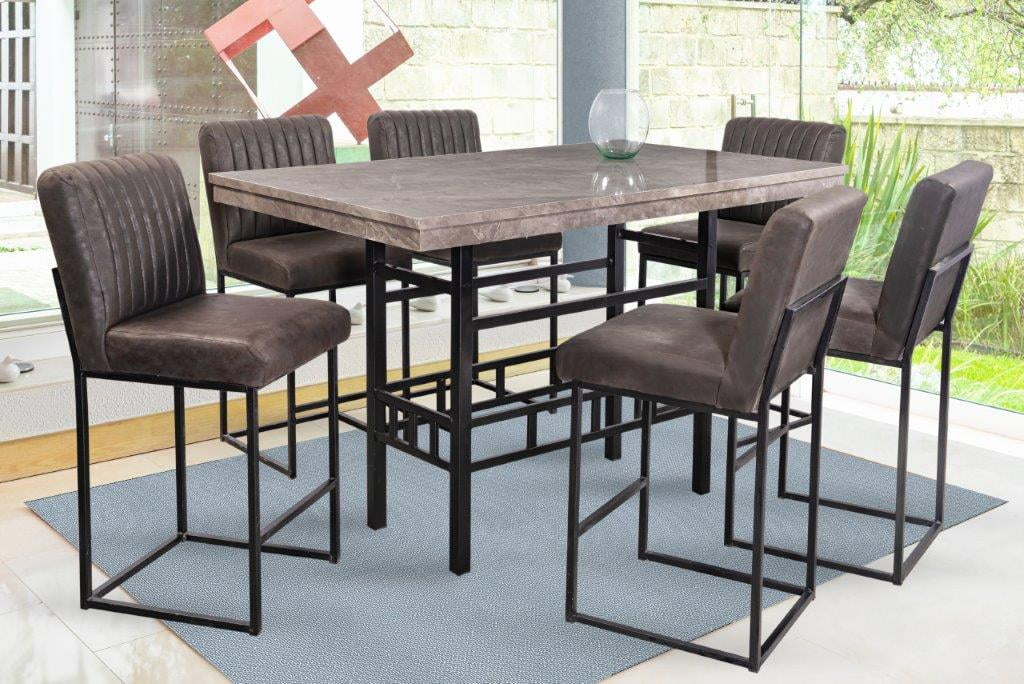 Comedor Coco Alto 6 Sillas Café Tubular y Cubierta de Formica | Bodega ...