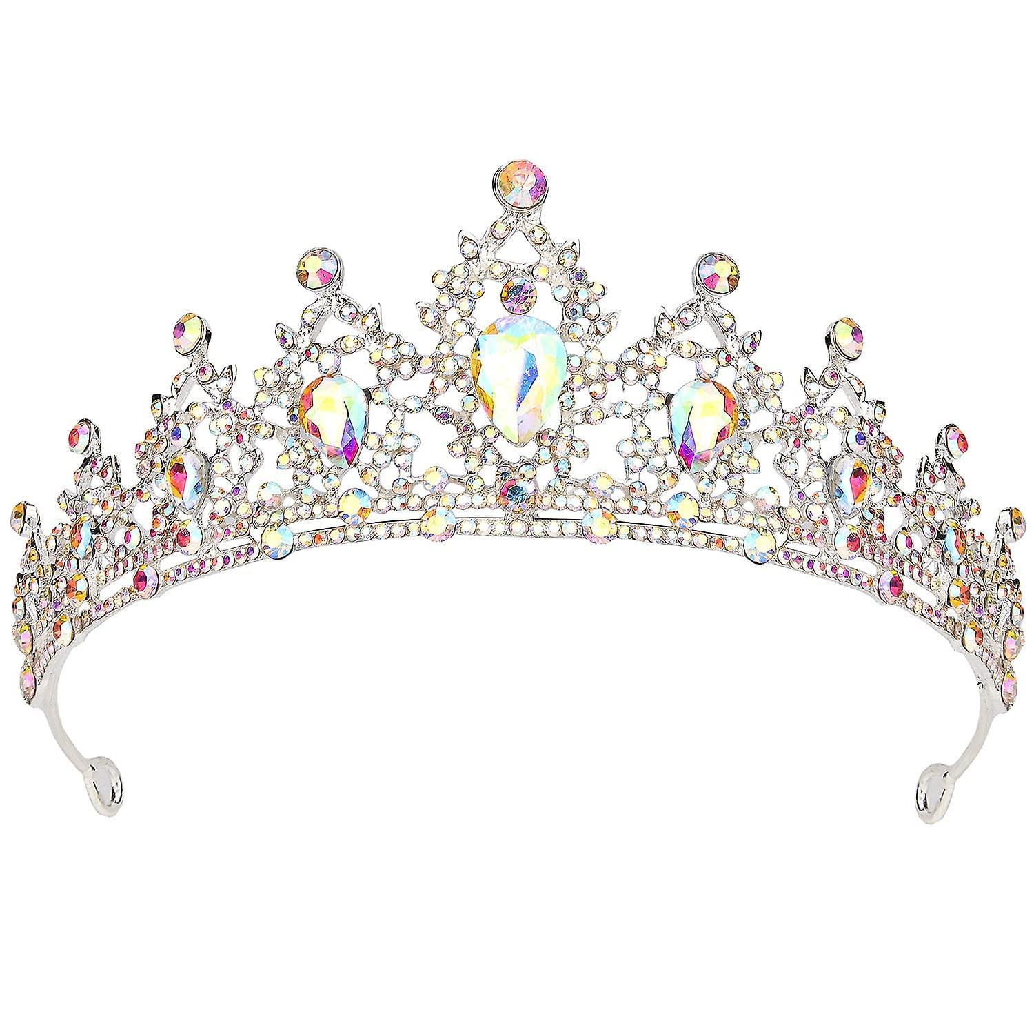 Tiara y coronas de diamantes de imitación AB para mujer, corona de ...