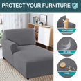 FantasDecor Left Chaise Lounge Cover Stretch Chair Lattice Slipcover ...