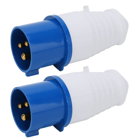 Single-Phase Industrial Power Plug, 2Pcs Waterproof 3-Pin Industrial ...