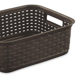 Sterilite Small 11" Long Weave Home Storage Basket Organizer, Espresso ...