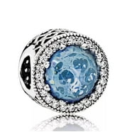 Pandora Charm in Rose w/faceted iridescent, pink and transparent Mura ...