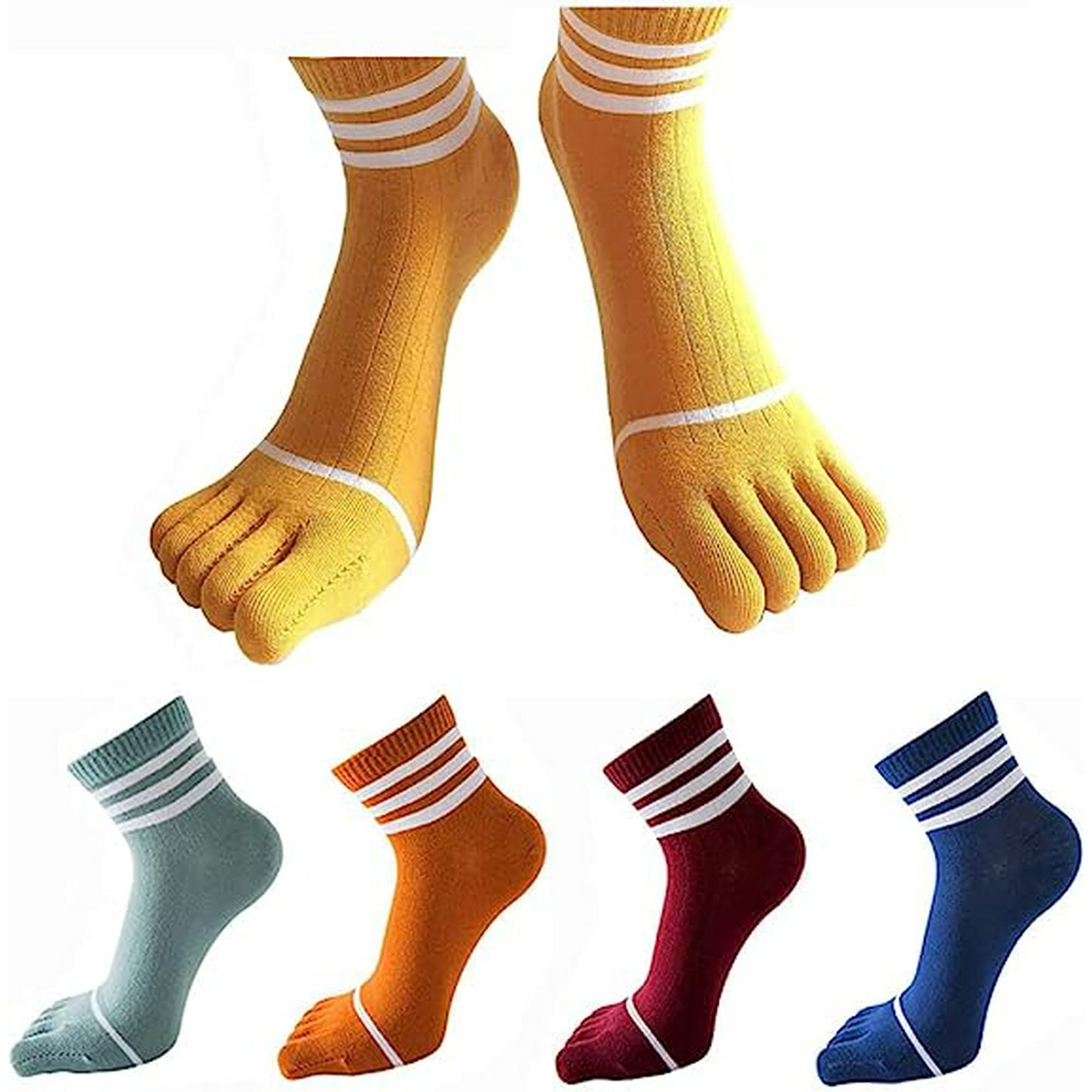 Click here for Htcm Toe Socks Cotton Crew Five Finger Socks Runni... prices