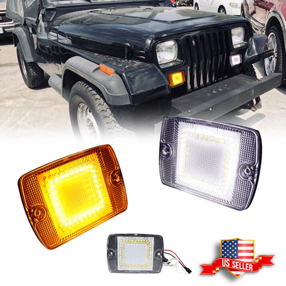 GTINTHEBOX Fits Jeep 1987-1995 Wrangler YJ Clear Switchback LED DRL ...