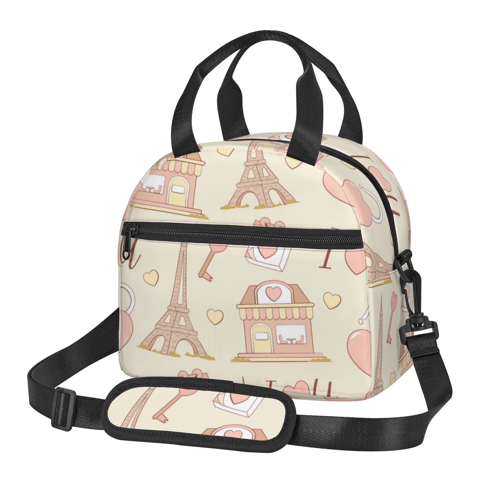 DouZhe Lunch Bags for Women and Men, Paris Eiffel Tower Love Prints ...