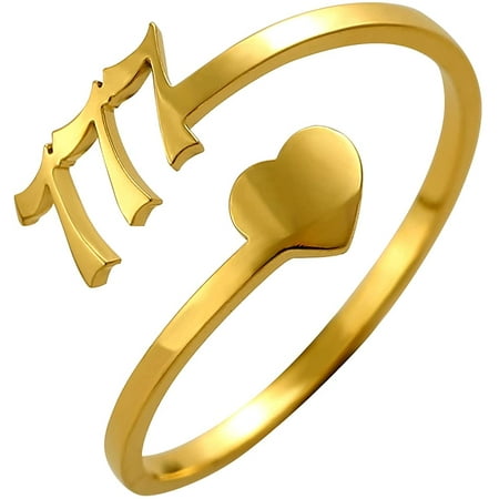 Angel Number Ring Gold Rings for Women Girls 18K Gold Plated Number ...