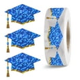 1000Pieces Glittering Grad Hat Round Adhesive Sticker Envelope Seal ...