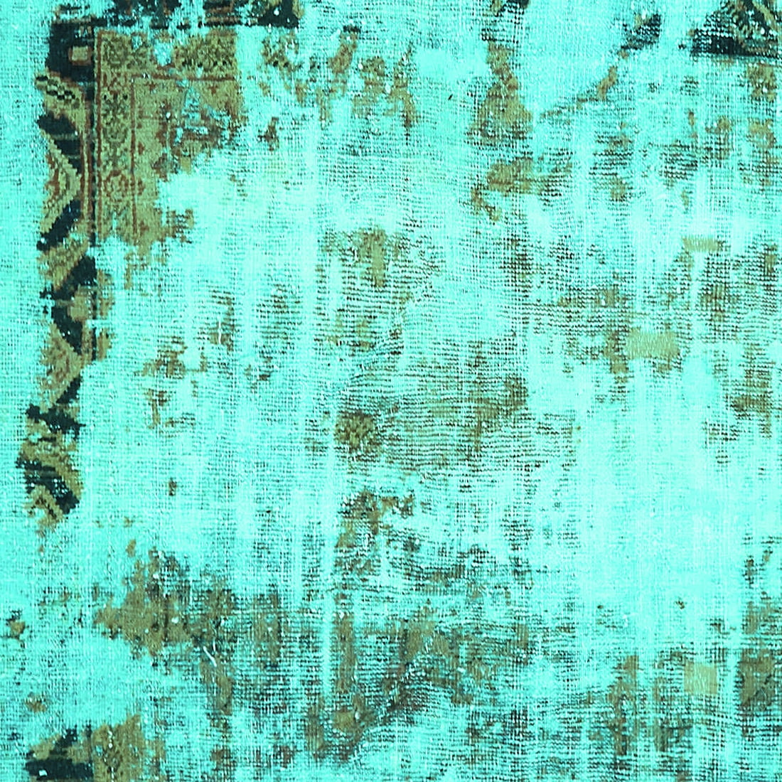 Ahgly Company Indoor Square Abstract Turquoise Blue Modern Area Rugs, 4 ...